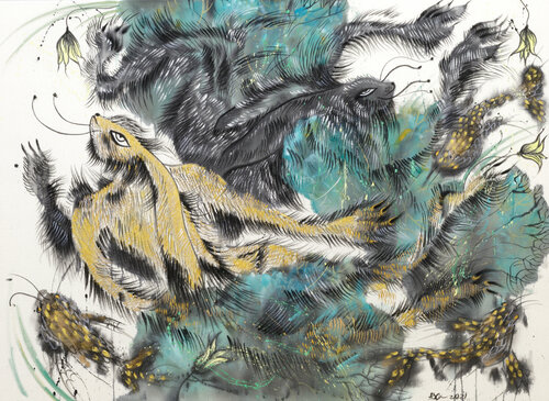 Tiger in the jungle. Big cats. large canvas by Anna Onikiienko (2022 ...