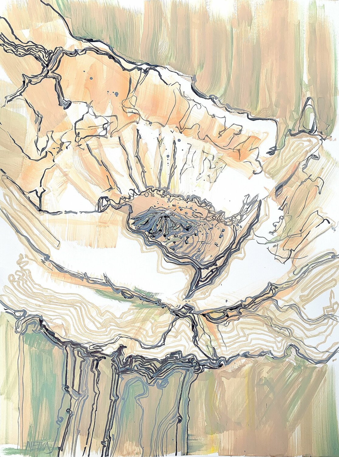 The Poppy Graphic by Netka Croonenborghs (2020) : Work on Paper Acrylic ...