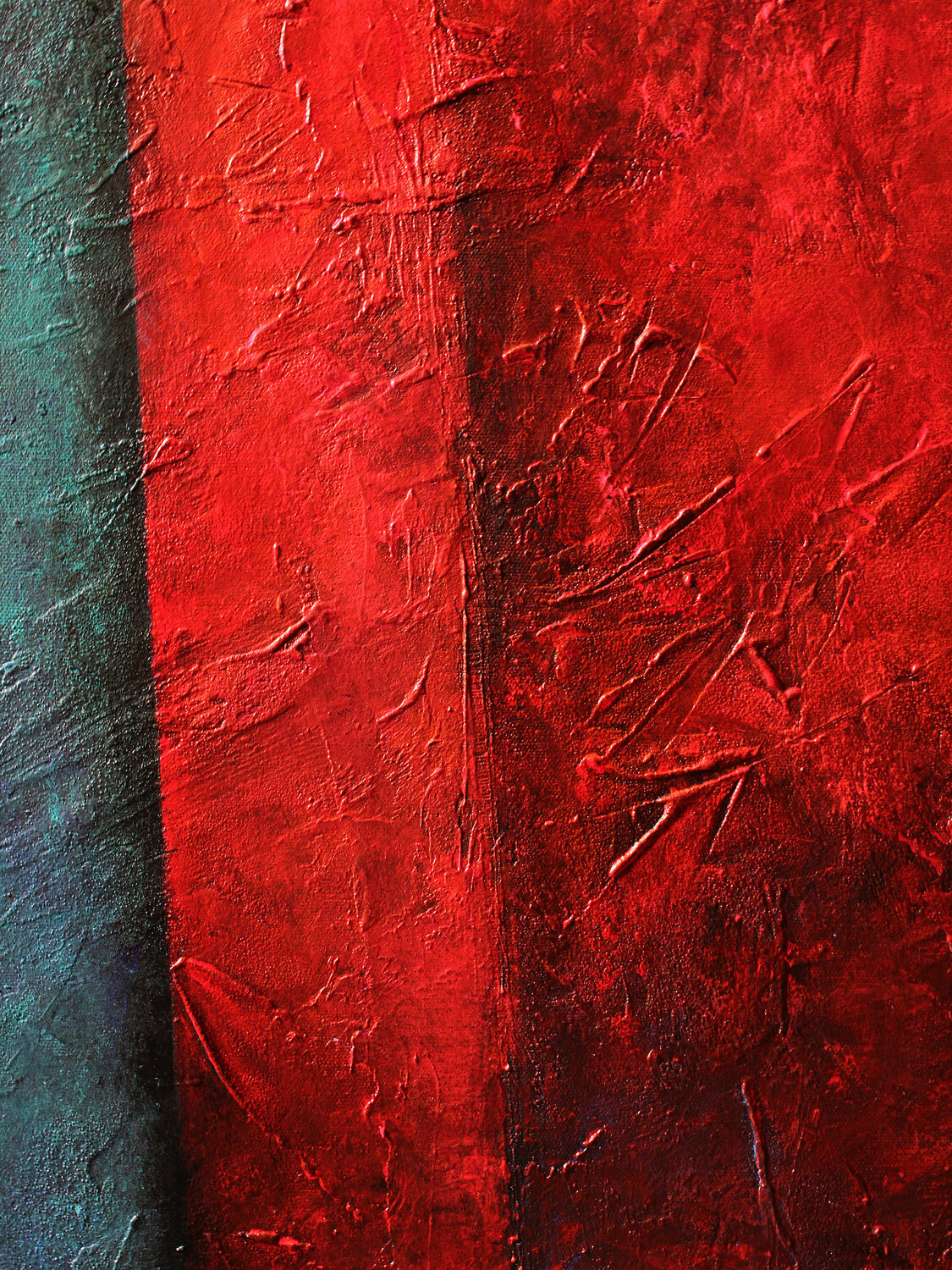 Crimson Sky by Peisy Ting (2021) : Painting Acrylic, Plaster on Canvas ...