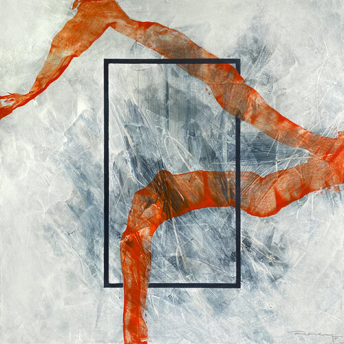 Crimson Sky by Peisy Ting (2021) : Painting Acrylic, Plaster on Canvas ...