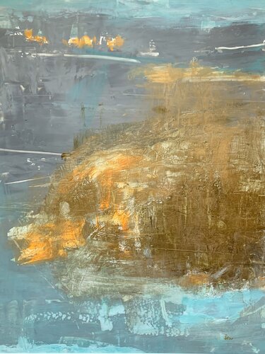 LAGUNA VIVA von Barbara Schauß (2021): Malerei Acryl, Erde auf Leinwand ...