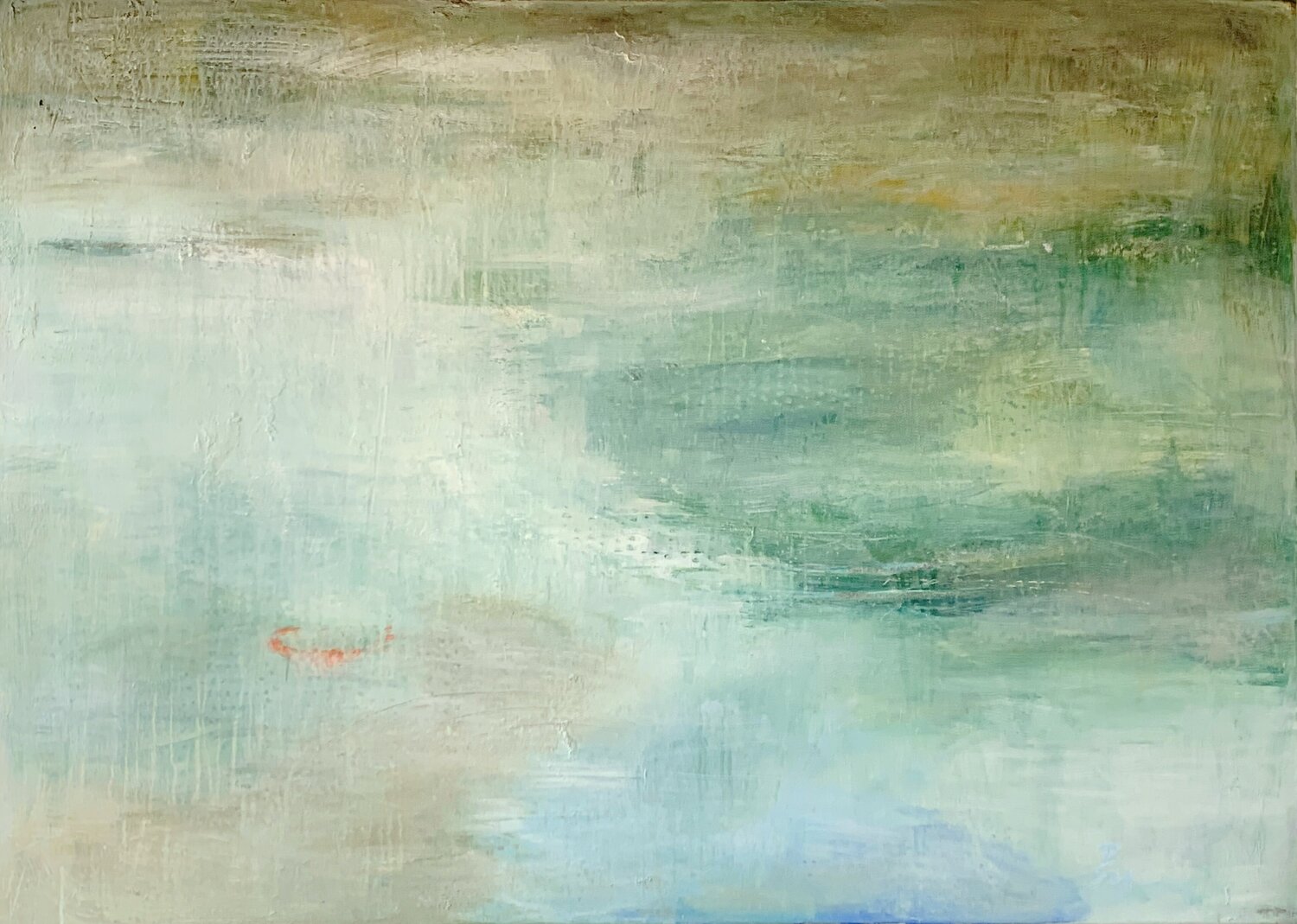 LAGUNA VIVA von Barbara Schauß (2021): Malerei Acryl, Erde auf Leinwand ...