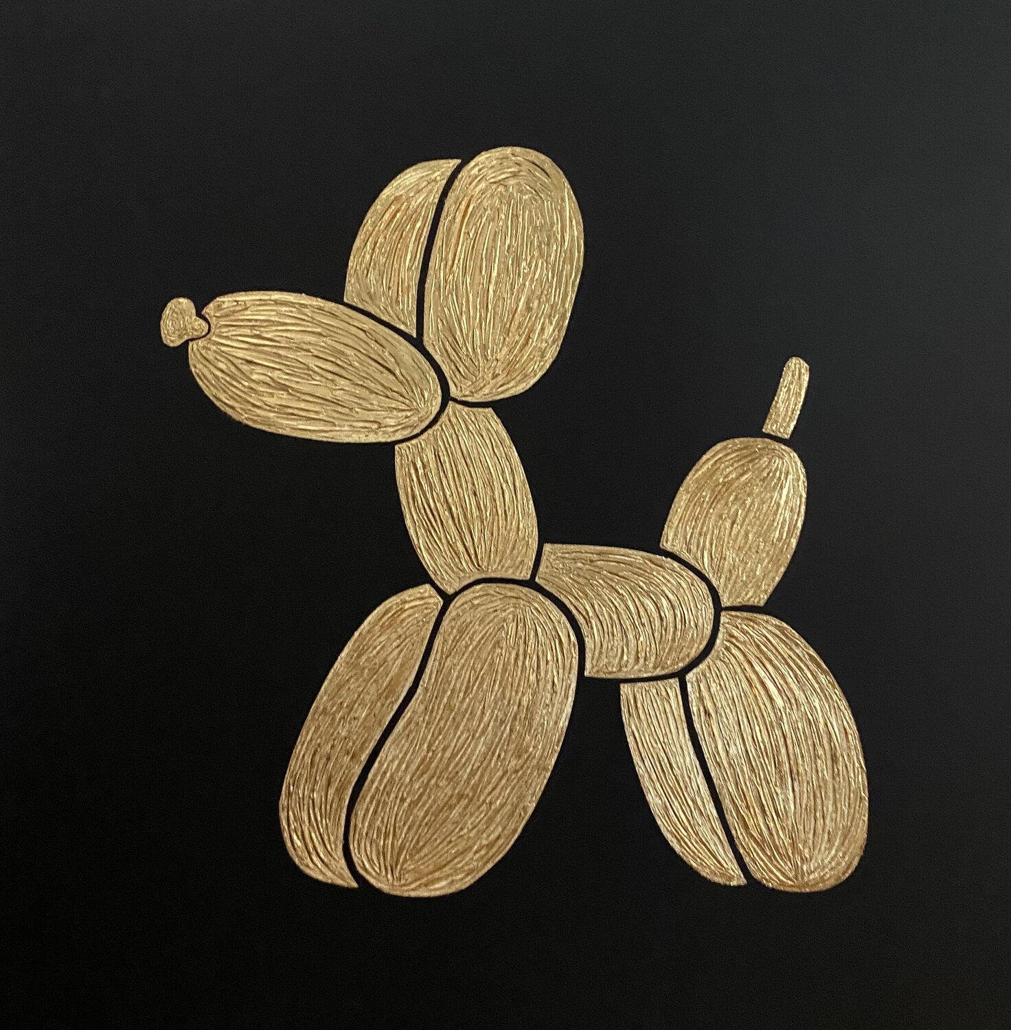 “Not a balloon dog” - gold 3d textured minimalistic animal inspired by ...